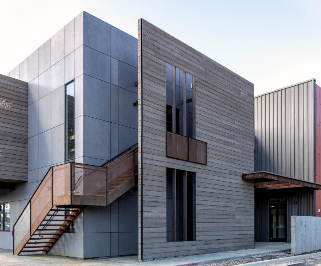 AquaFir™ siding on a commercial building | Montana Timber Products